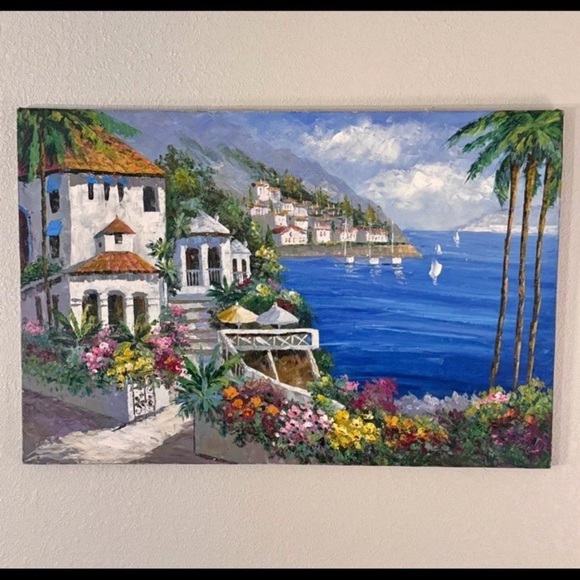 Art | Painting Oil Mediterranean Seascape By Antonio Di Viccaro | Poshmark
